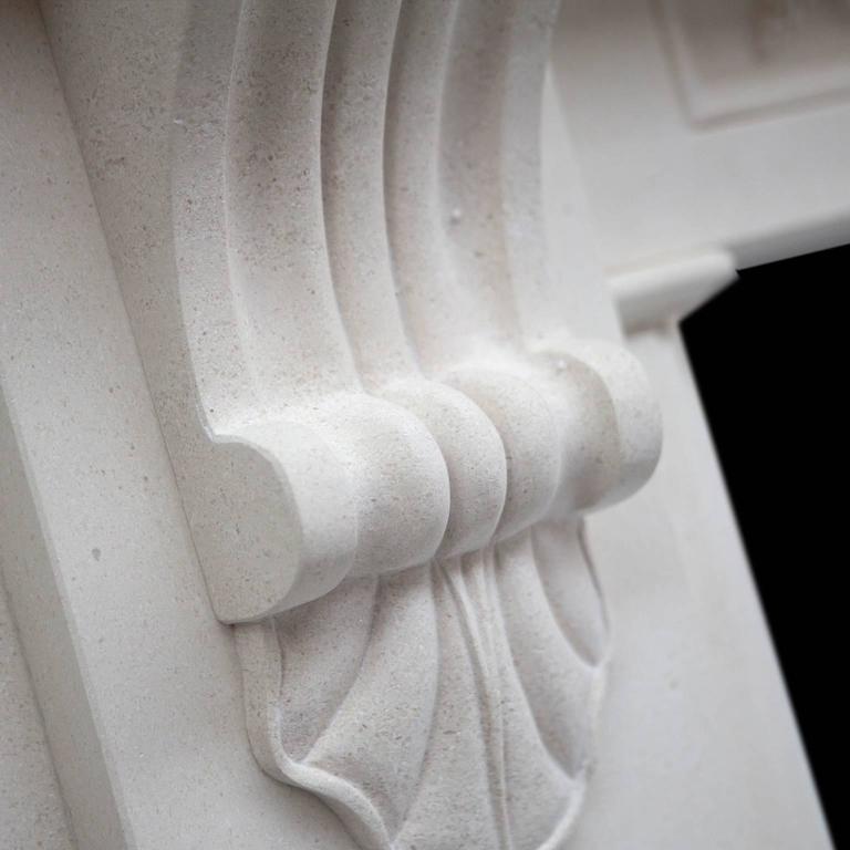 Large English Victorian Style Limestone Corbel Fireplace Mantel at 1stDibs