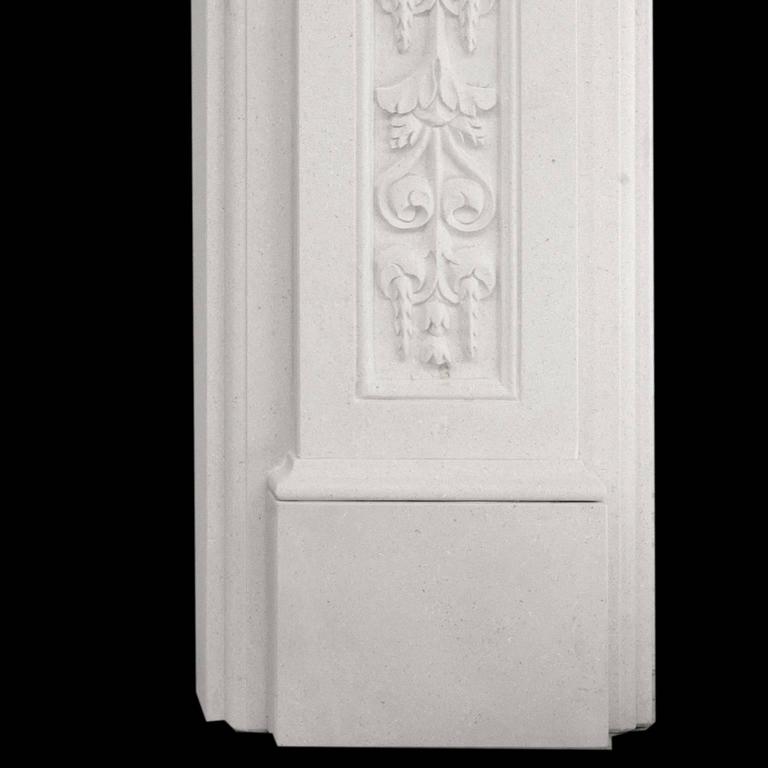 Large English Victorian Style Limestone Corbel Fireplace Mantel at 1stDibs
