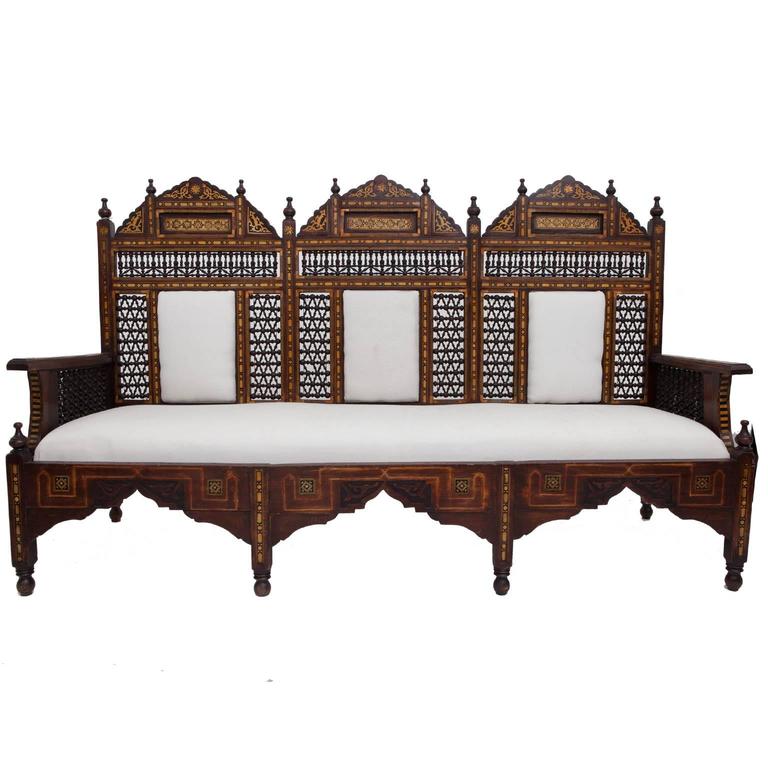 Hand-Carved Bugatti Style Sofa Suite For Sale at 1stDibs