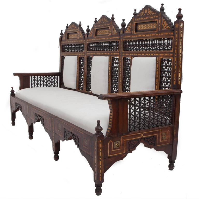 Hand-Carved Bugatti Style Sofa Suite For Sale at 1stDibs