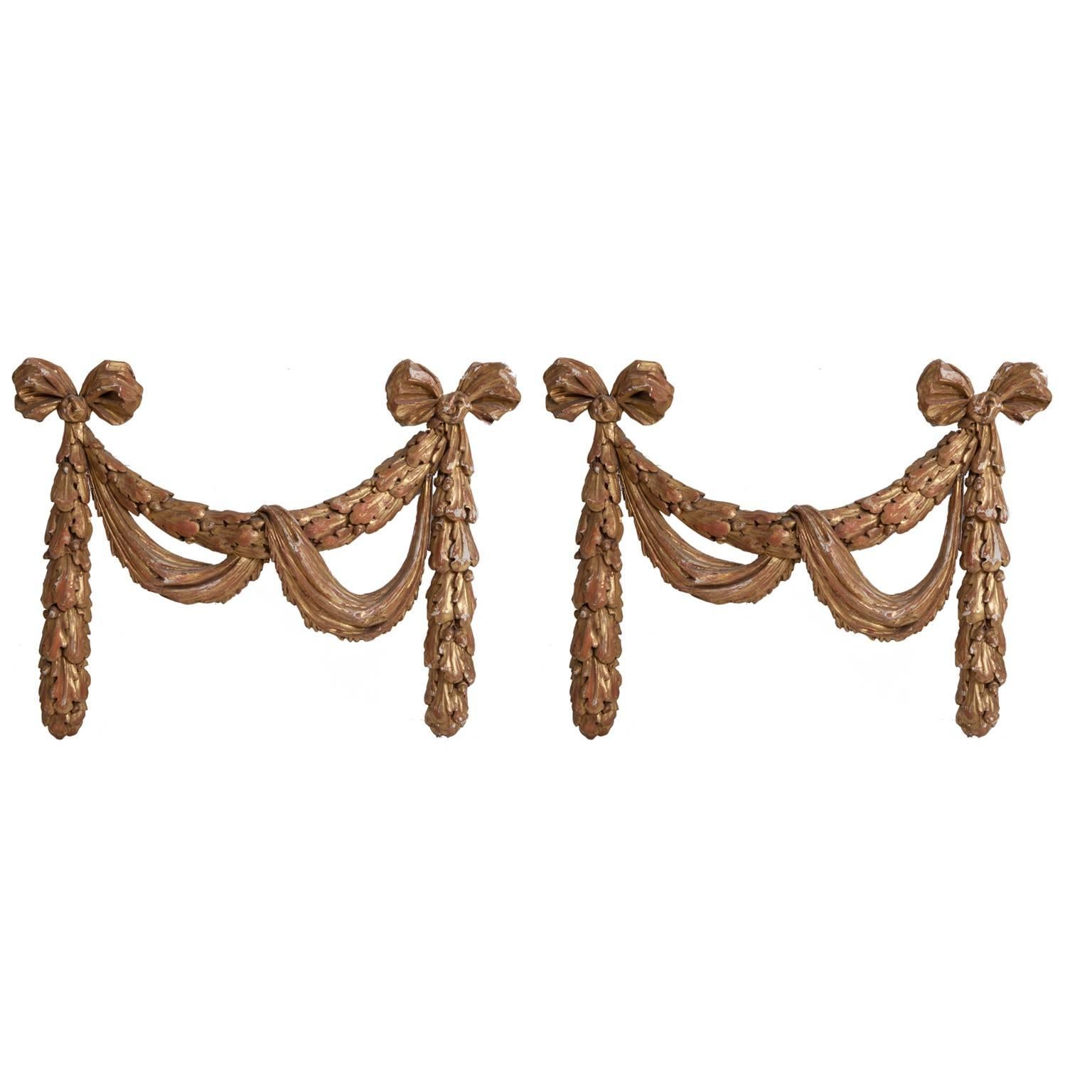 19th Century Hand-Carved Wooden Architectural Swags at 1stDibs