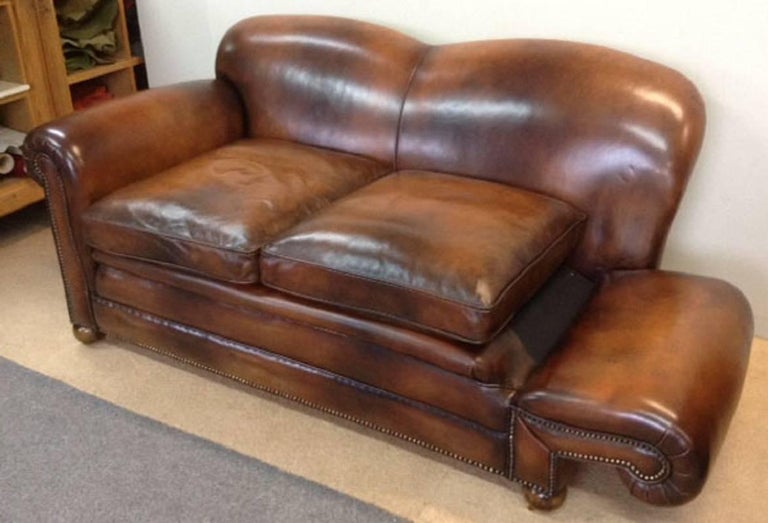 Antique Victorian Drop End Leather Sofa at 1stDibs