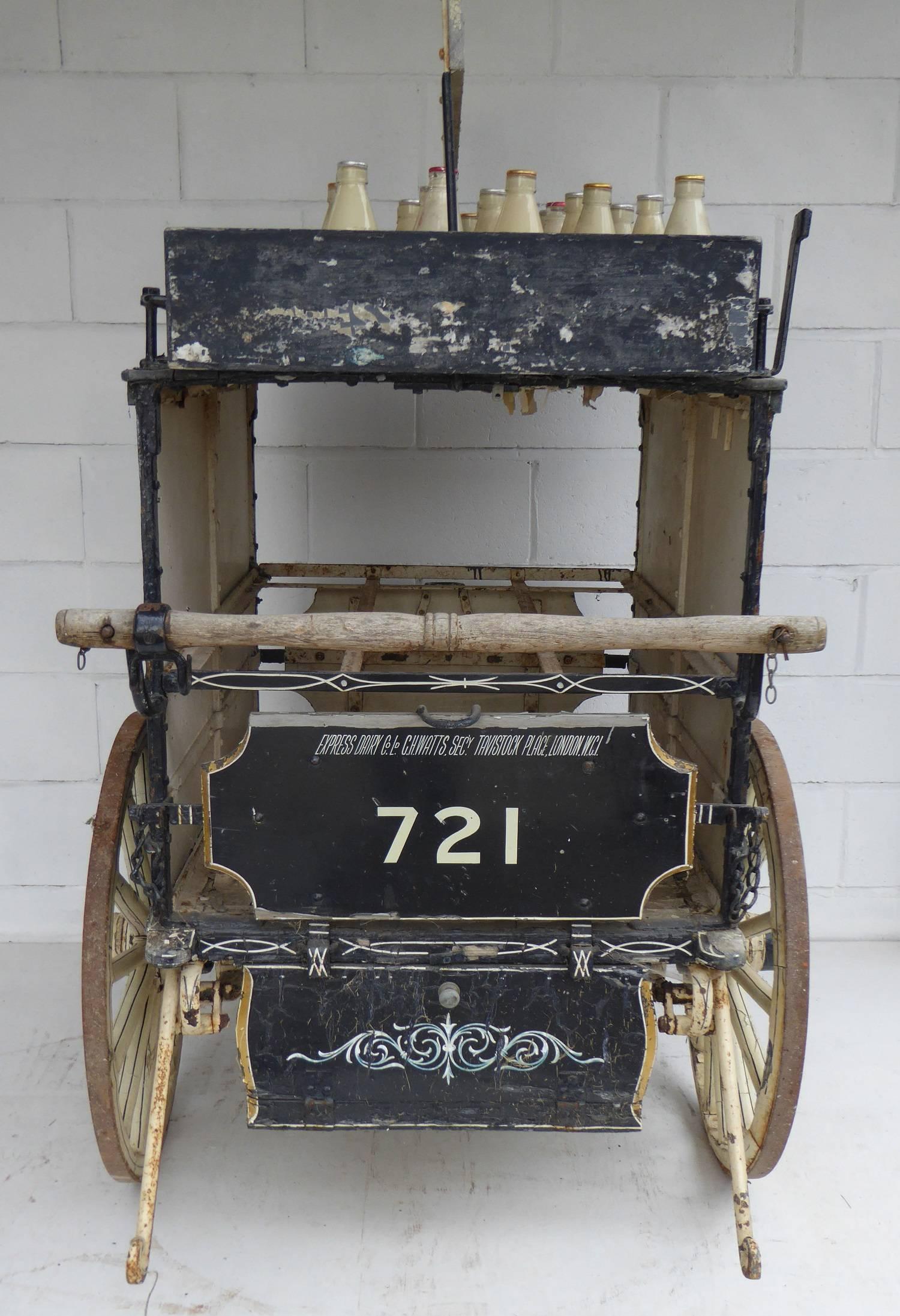 Antique Hand Pulled Milk Cart "by Appointment to H.M the King" at 1stDibs