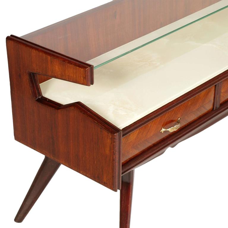 Mid-Century Modern Cabinet Console in Walnut Attributable to Guglielmo ...