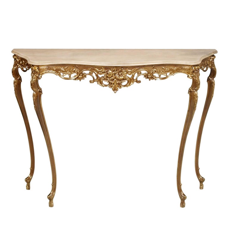 Early 20th Century Venetian Rococo Gilt Bronze Console, V. Cadorin ...