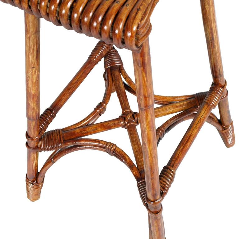 Mid-Century Modern Bamboo Stool in Franca Helg Manner For Sale at 1stDibs