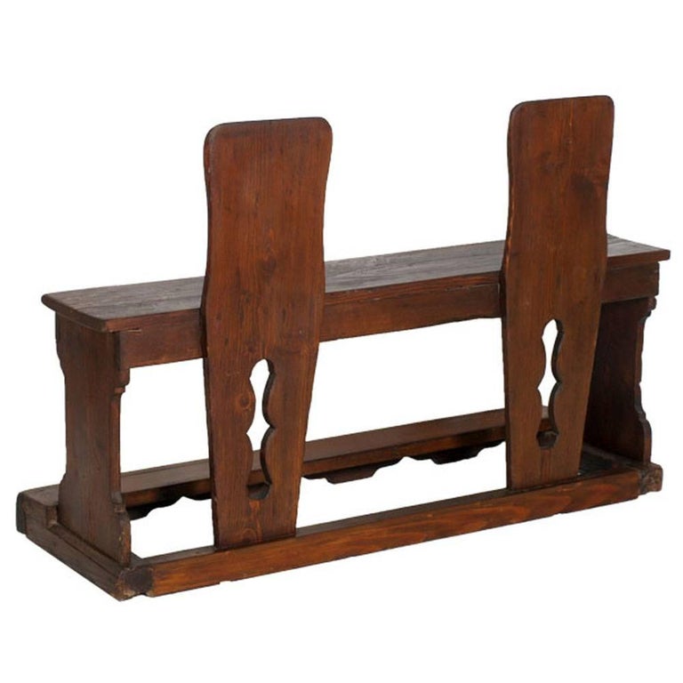 19th Century Wedding Kneeler Bench in Solid Wood Restored and Polished ...