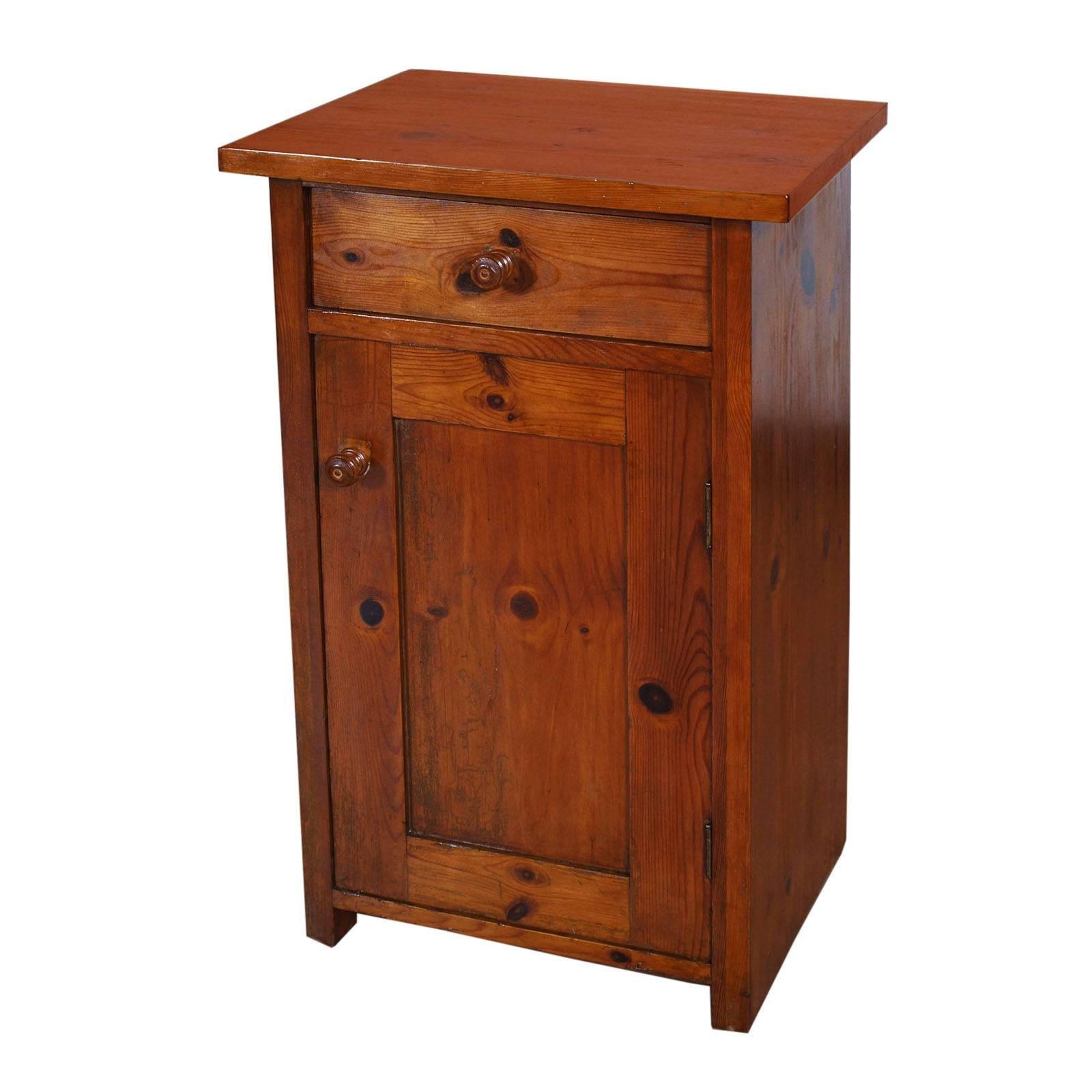 19th Century, Antique Country Emerald Lacquered Rustic Serving Table ...