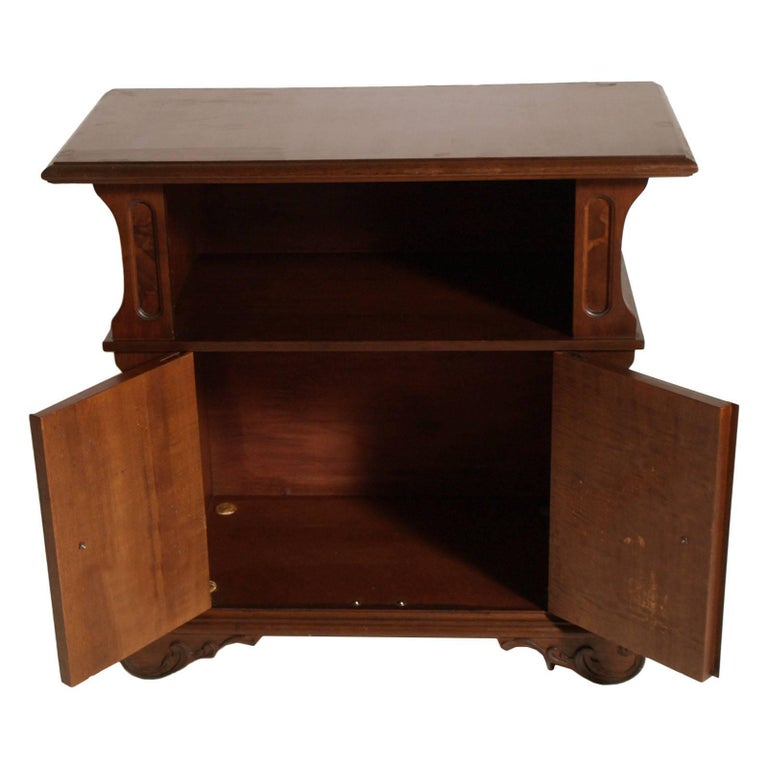 Midcentury, Renaissance Console, Entrance Cabinet in Walnut and Walnut ...
