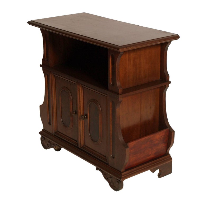 Midcentury, Renaissance Console, Entrance Cabinet in Walnut and Walnut ...