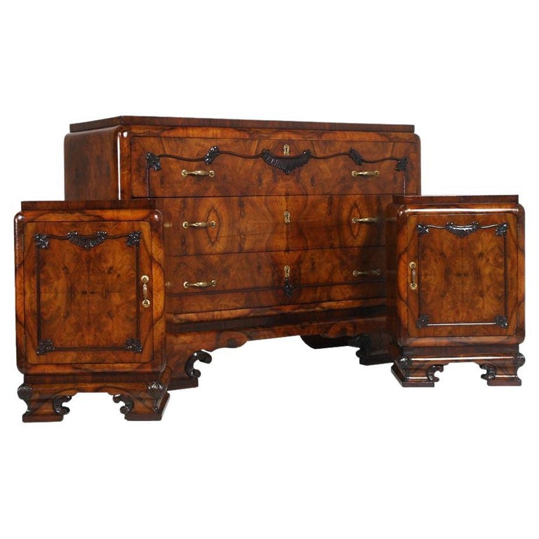 1920s Italian Art Deco by Meroni and Fossati Commode Nightstands two ... 1920s Italian Art Deco by Meroni and Fossati Commode Nightstands two ...