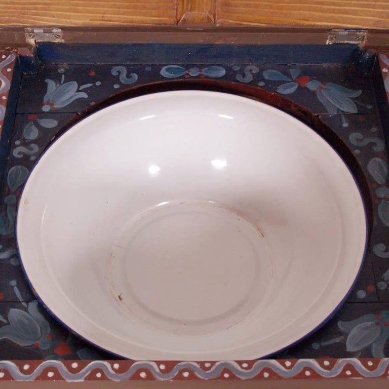 19th Century Tyrolean Toilet Bedside Table Original, Hand-Painted ...