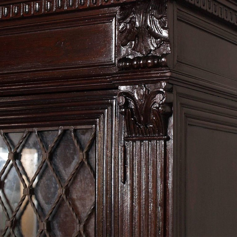 Early 20th Century Italian Renaissance Bookcase, Carved Walnut Finished ...