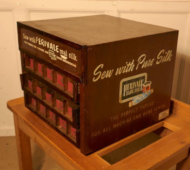 Perivale Silk Threads Haberdashery Advertising Drawer Cabinet at 1stDibs