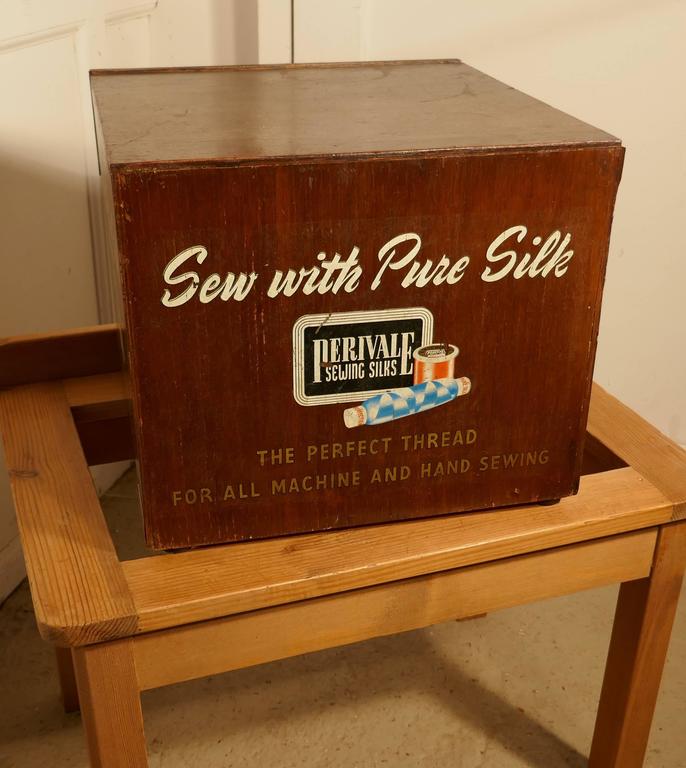Perivale Silk Threads Haberdashery Advertising Drawer Cabinet at 1stDibs