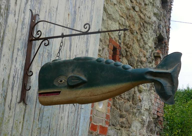 Rare French Whale Oil Trade Shop Sign at 1stDibs