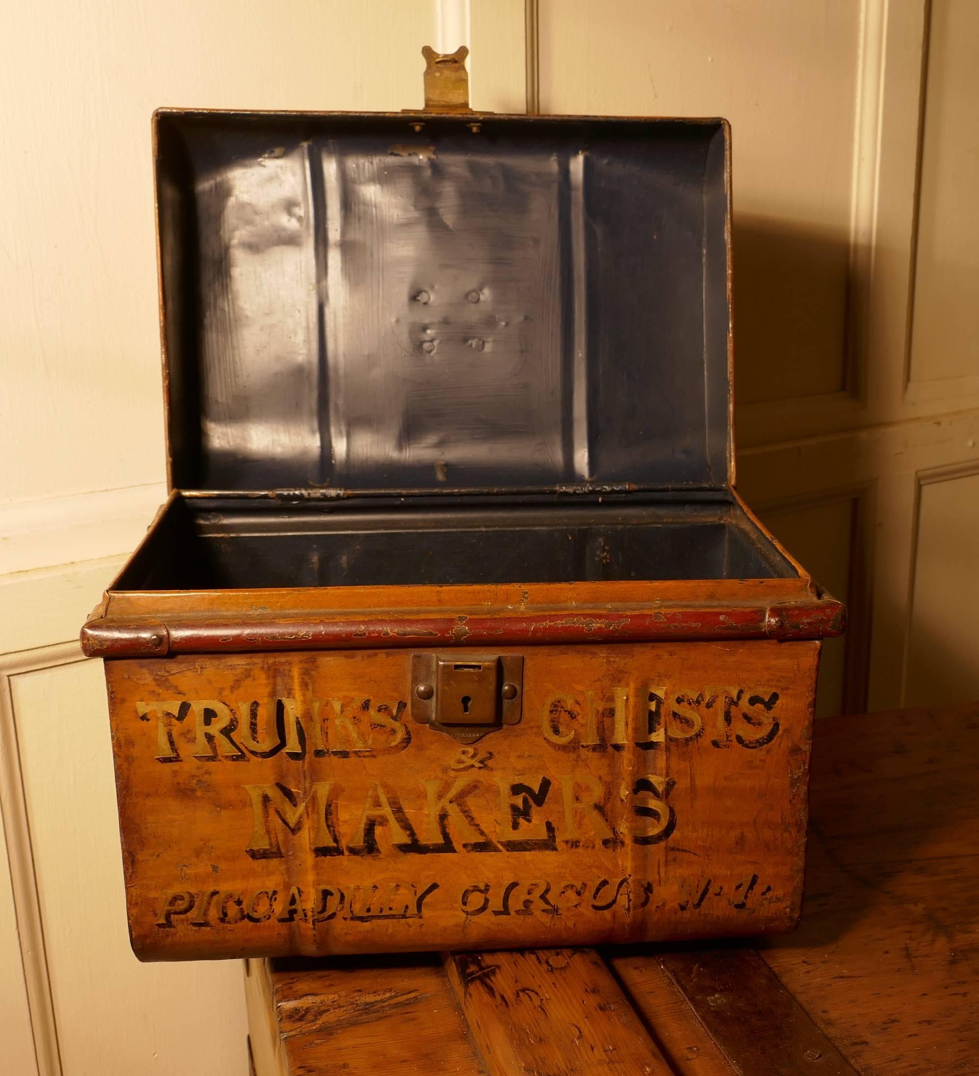 Salesman’s Sample Victorian Painted Tin Hat Box, Drew and Sons Trunk ...