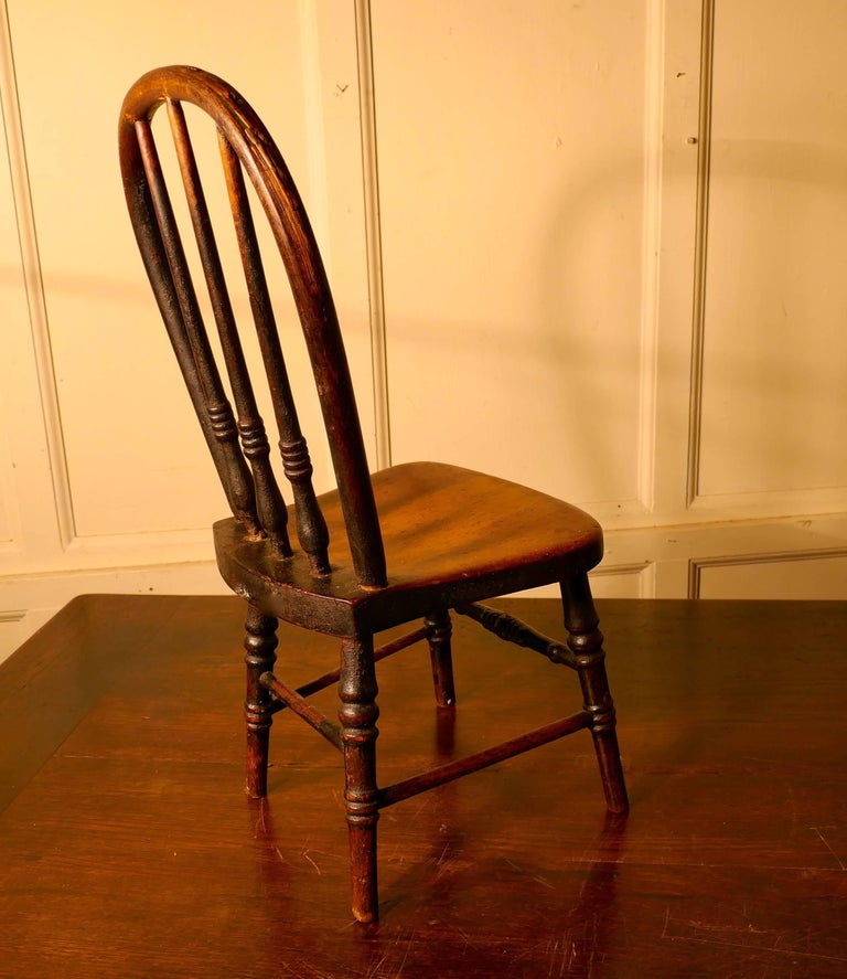 19th Century Apprentice Piece Miniature Hoop Back Kitchen Chair For ...