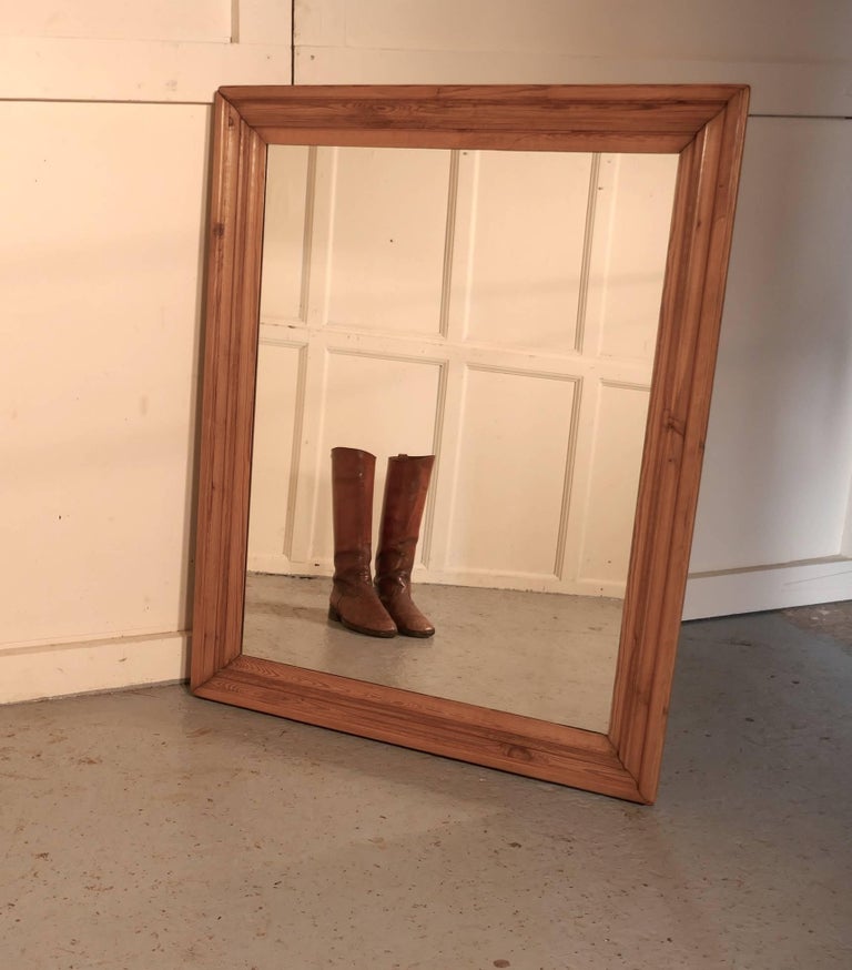 Large Victorian Wall Mirror with a Moulded Pine Frame For Sale at 1stDibs