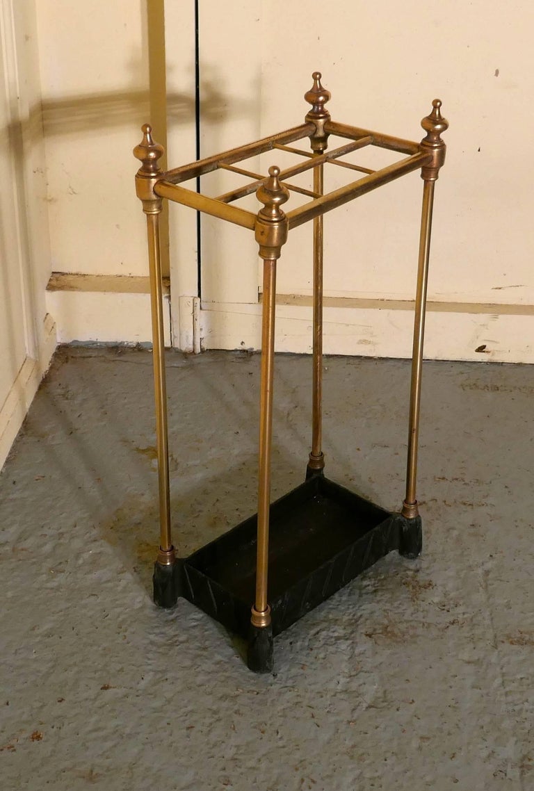 Victorian Brass and Cast Iron Walking Stick Stand or Umbrella Stand at ...
