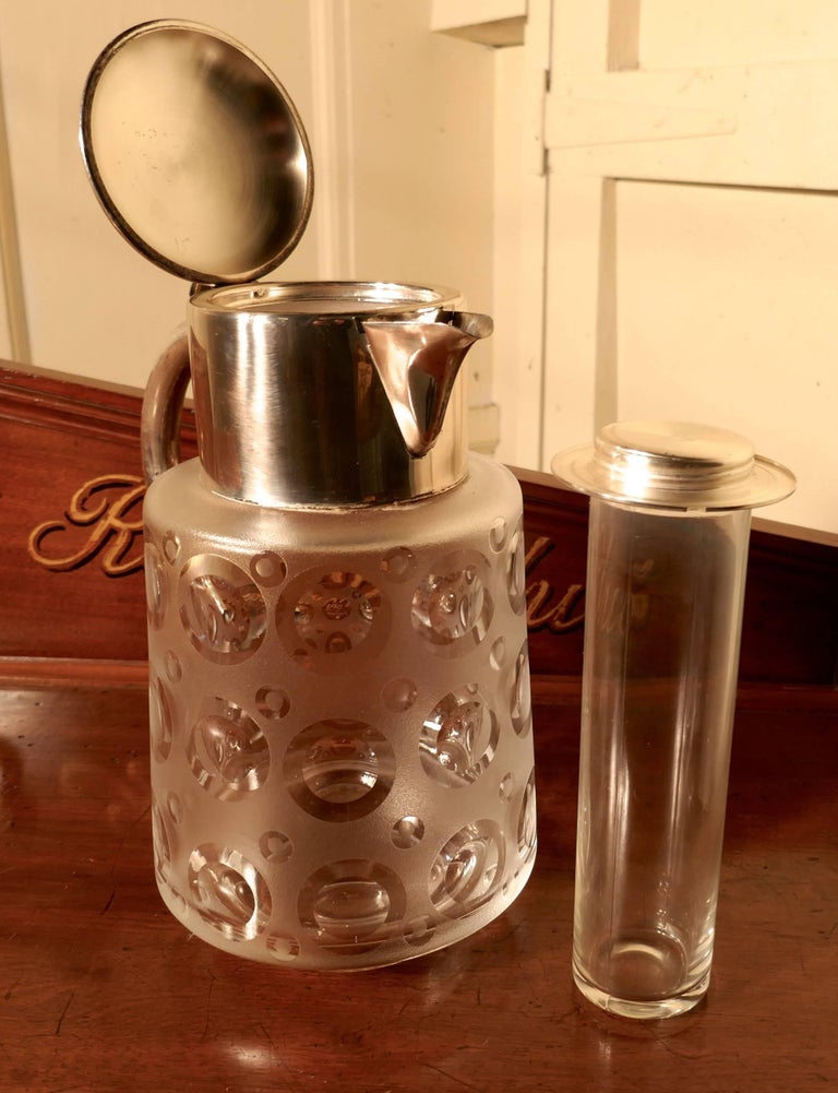 Art Deco Silver Plated Chiller Jug, Wine, Ice Cold from Germany For ...