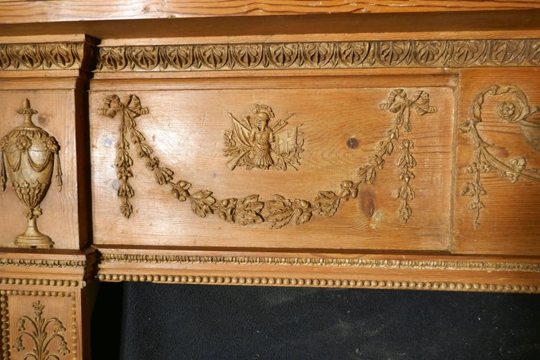 A Large 19th Century Adams Style Stripped Pine Fireplace. at 1stDibs