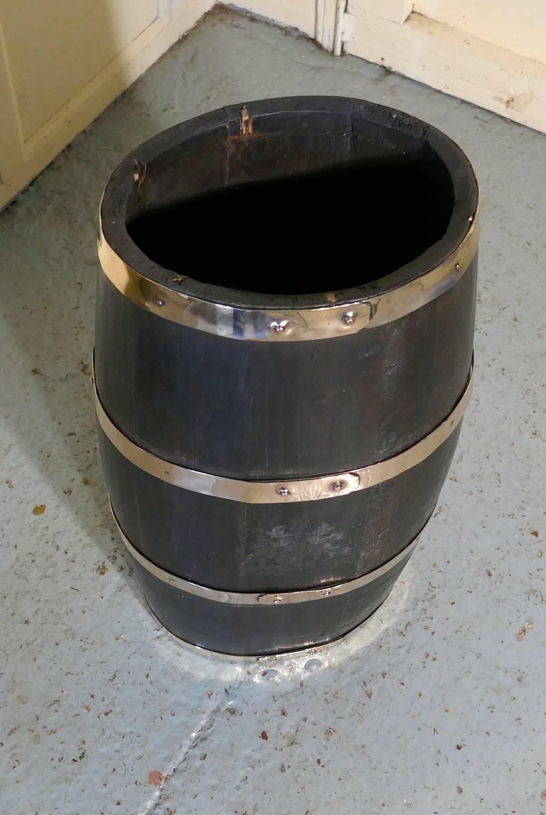 Large 18th Century Royal Navy Oak and Brass Bound Powder Barrel at ...