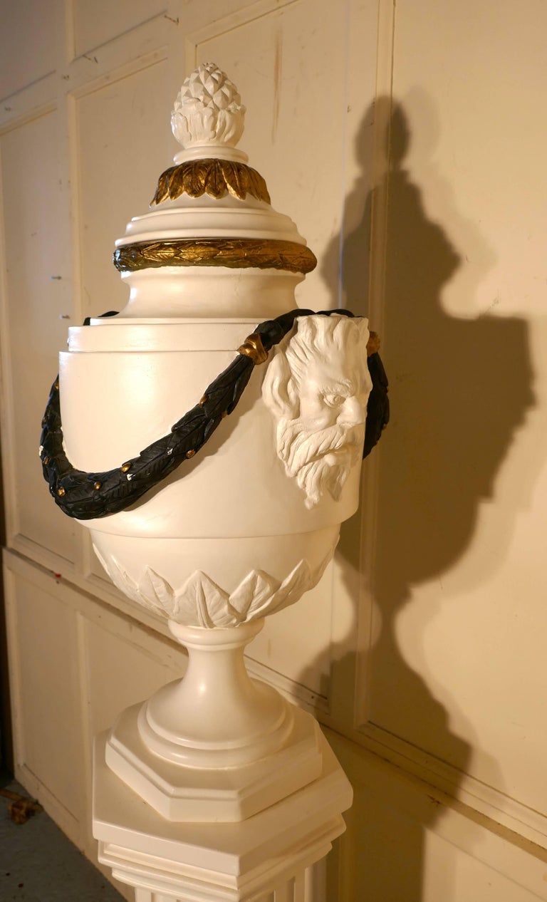 Pair of French Urns Set on Classical Column Pedestals For Sale at ...