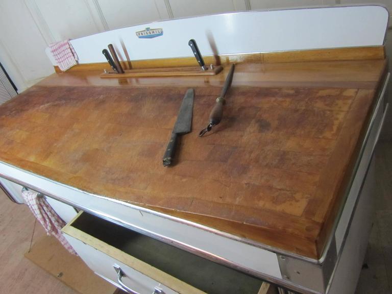 1920s, Belgian Art Deco Maple and Formica Butchers Block, Kitchen ...