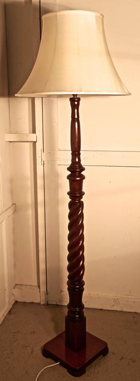 Barley Twist Turned Mahogany Floor Standing or Standard Lamp at 1stDibs ...