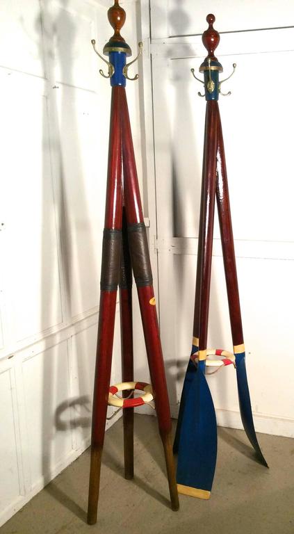 Pair of Hall Stands with a Rowing Theme, 19th Century Sculling Oars at ...