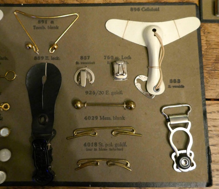 Sample Cards of Salesman’s Shirt Accessories for Gentlemans Outfitter ...