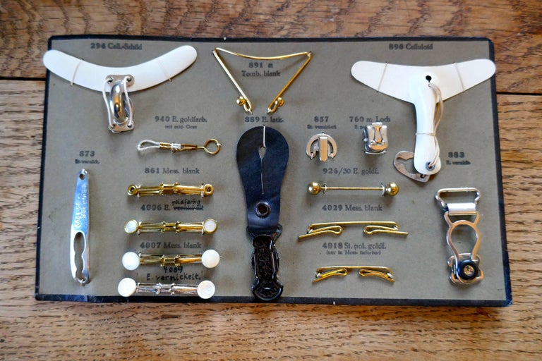 Sample Cards of Salesman’s Shirt Accessories for Gentlemans Outfitter ...