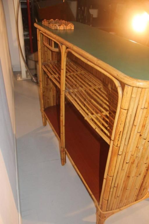 Cabinet Bar Counter Mid-Century Italian Design Solid Bamboo Pair of ...