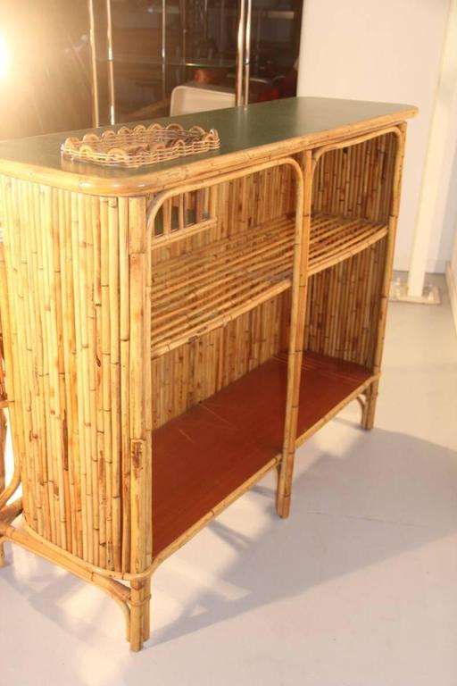 Cabinet Bar Counter Mid-Century Italian Design Solid Bamboo Pair of ...