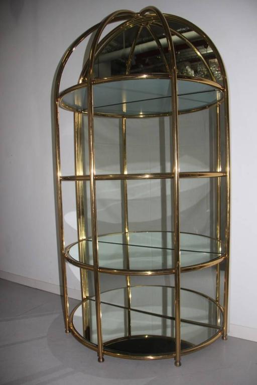 Cabinet Cage Mirror Design Solid Brass, 1970 , Mirror , Bar, Mid ...