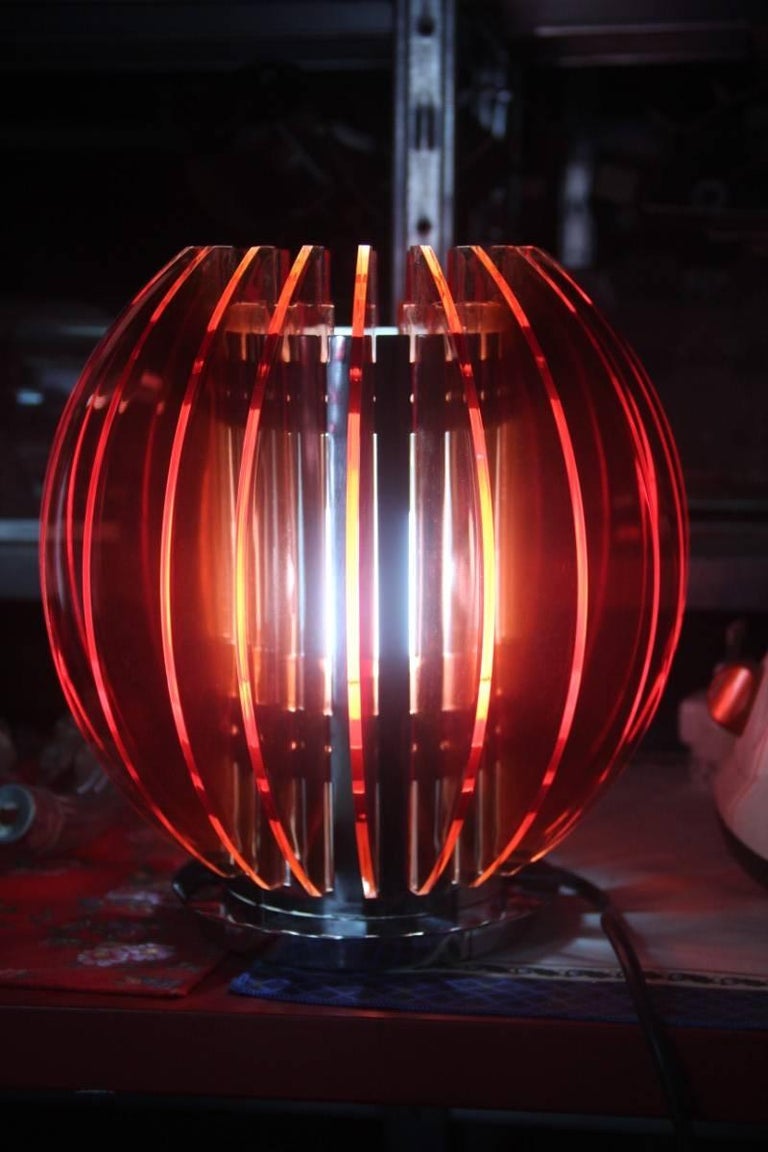 Table Lamp Red Perspex Design 1970s Pop Art Italian design For Sale at ...