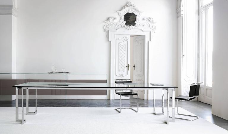 Gallotti and Radice Lord Table in Glass and Stainless Steel For Sale at ...