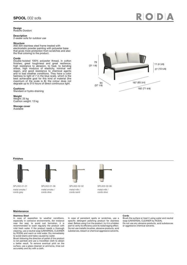 Roda Spool Two-Seat Sofa for Outdoor/Indoor Use by Rodolfo Dordoni For ...