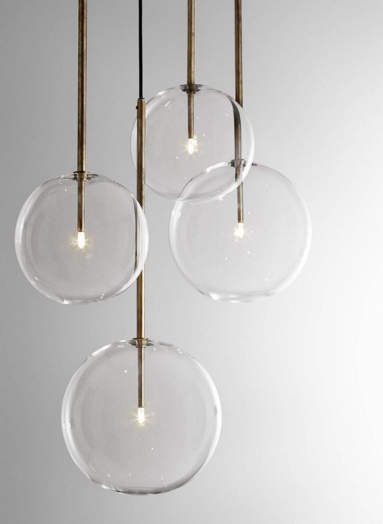 Gallotti and Radice Bolle Sola Suspension Lamp in Hand Burnished Brass ...