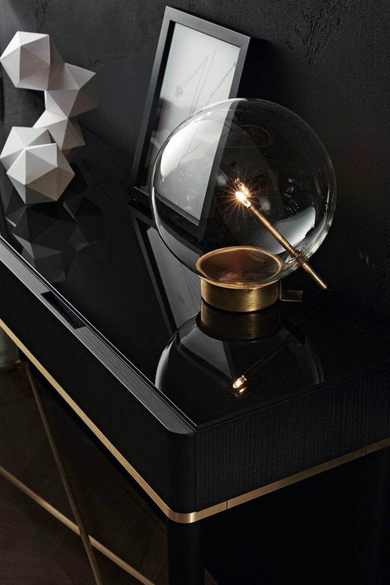 Gallotti and Radice Tama Two-Drawer Console in Black Lacquered Ash ...