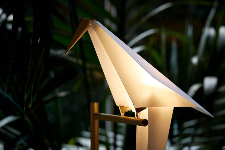 Moooi Perch LED Floor Lamp in Brass with White Bird For Sale at 1stDibs ...