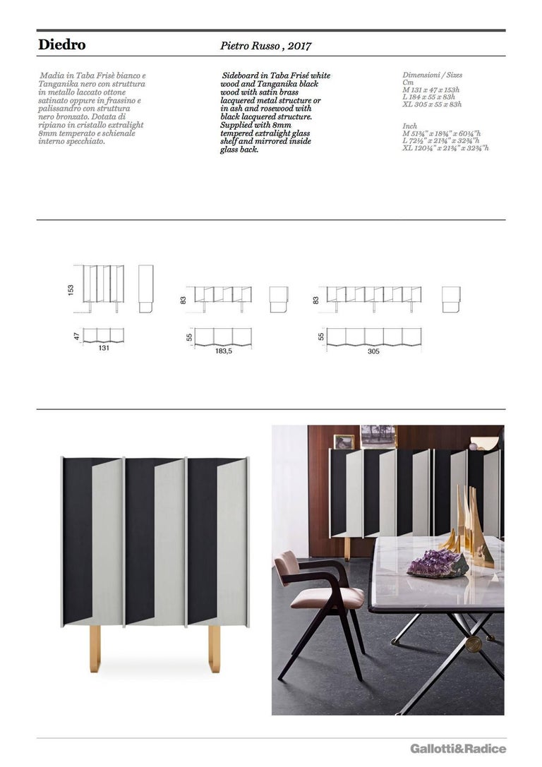 Diedro Sideboard in Wood with Brass Details by Gallotti and Radice For ...