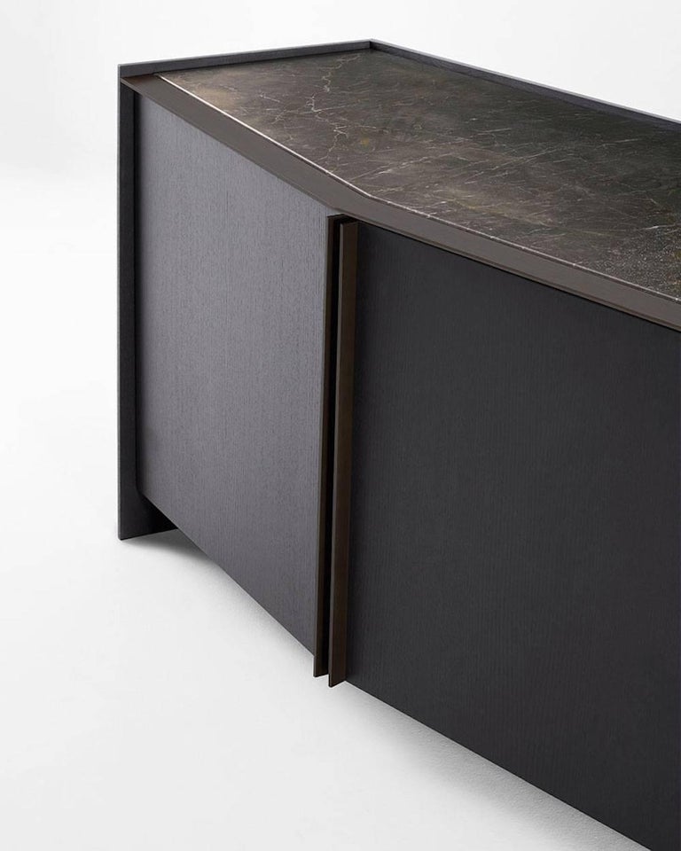Gallotti and Radice Athus Sideboard in Black Open Pore Lacquer and ...