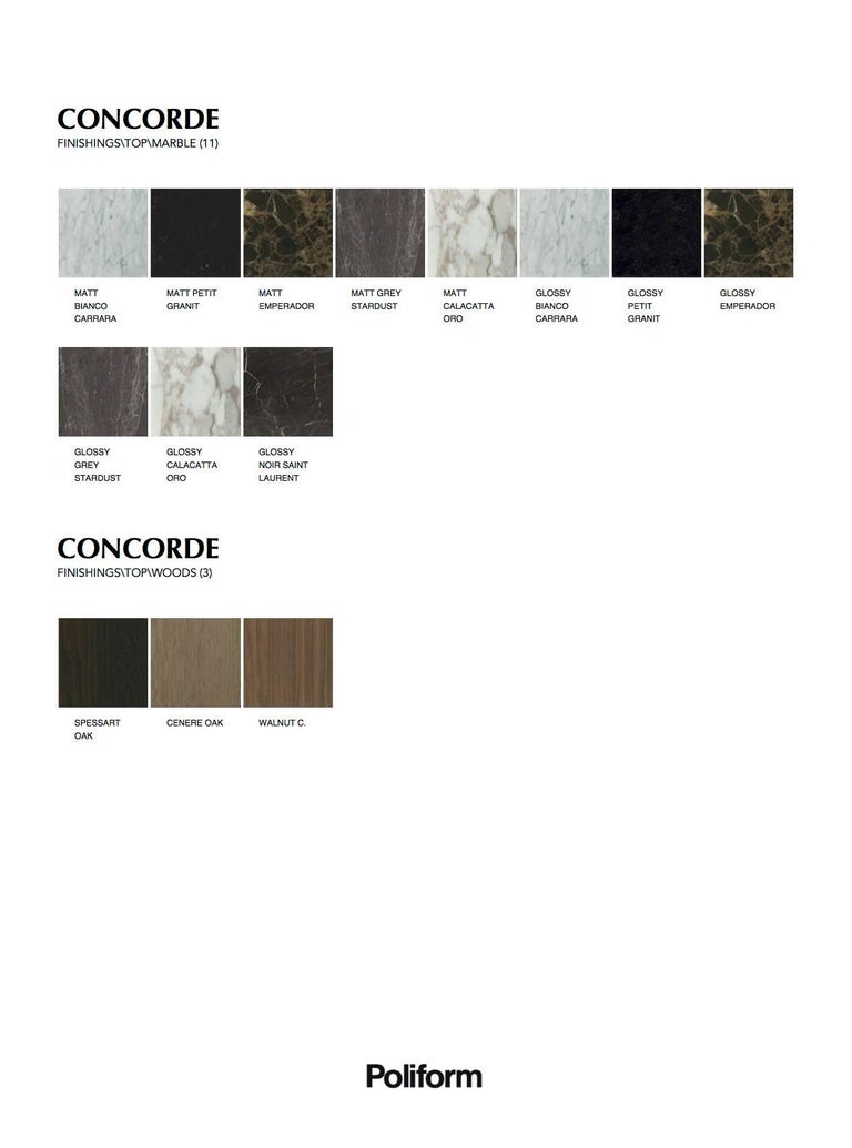 Poliform Concorde Dining Table, Four Wood Bases and Six Marble Top ...