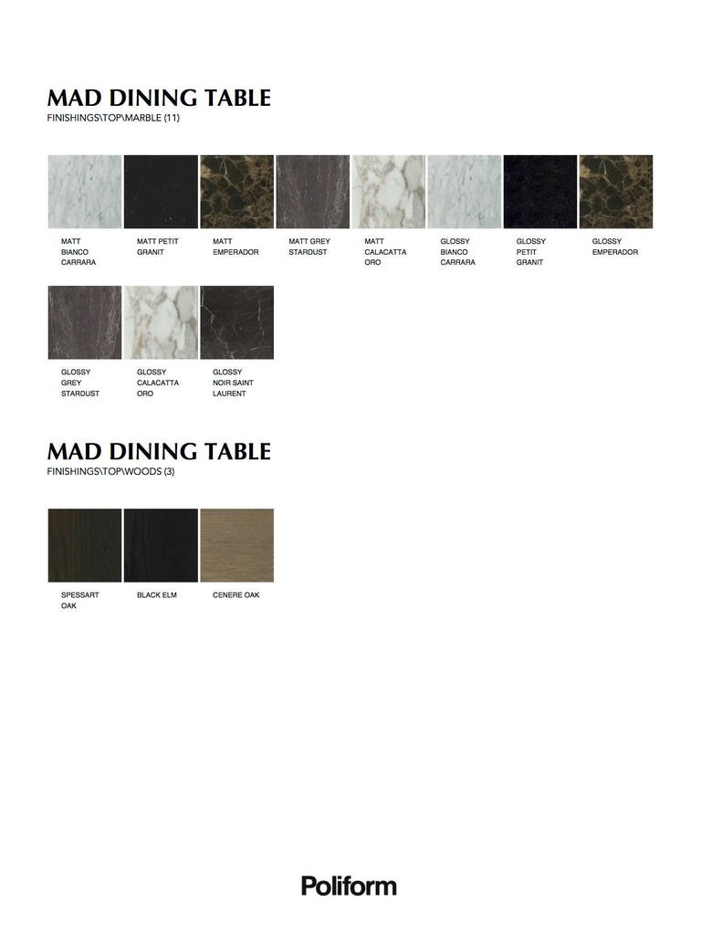 Poliform Mad Dining Table by Marcel Wanders in Solid Wood and Marble ...