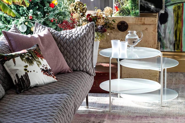 Moroso Byobu Coffee or Side Table in Glass and Powder Coated Tubular ...