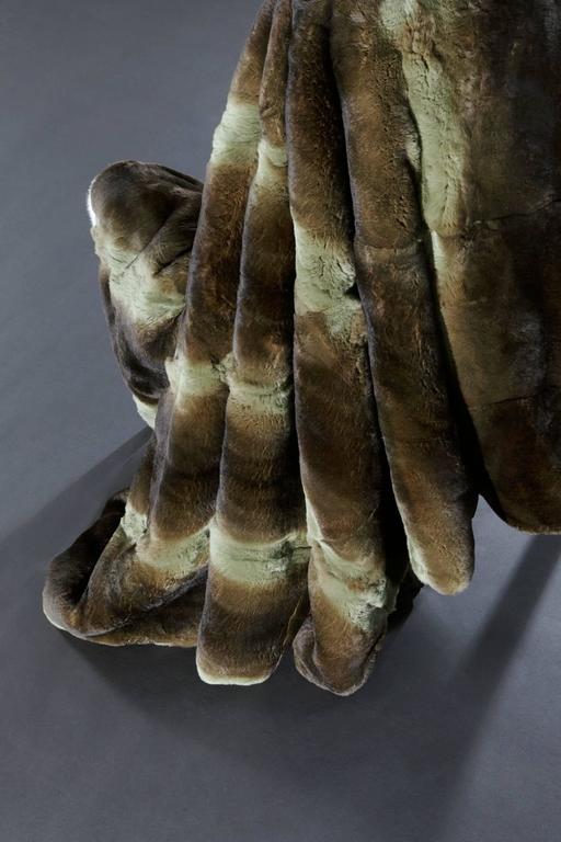 Orylag French Fur Throw - Dyed in Pistachio For Sale at 1stDibs