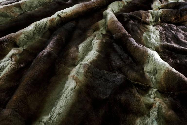 Orylag French Fur Throw - Dyed in Pistachio For Sale at 1stDibs