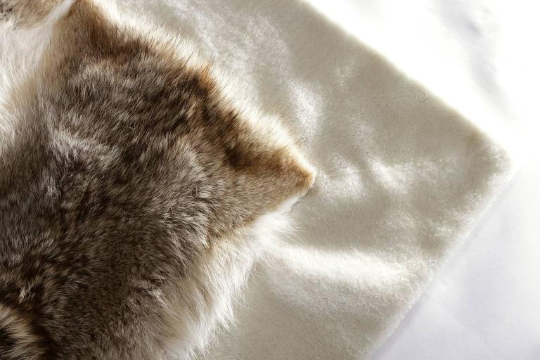 Shearling and Coyote Fur Rug For Sale at 1stDibs